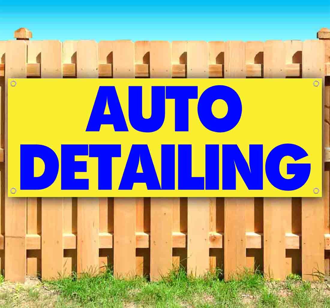 AUTO DETAILING Banner Advertising Vinyl Flag Sign Many Sizes CAR WASH ...