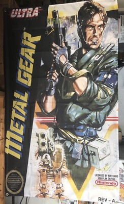 Metal Gear 5ft NES Box Art Flag 1988 KONAMI ULTRA Nintendo ...