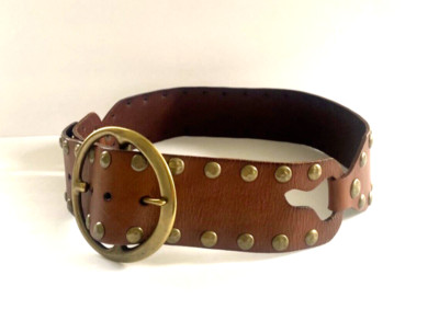 Vintage LP Linea Pelle Brown Studded Leather Belt Size M | eBay