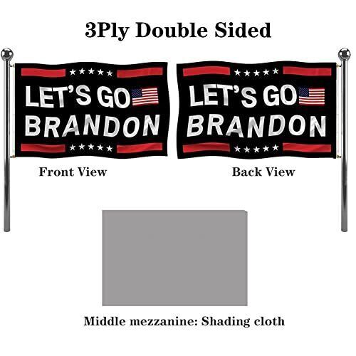 Jayus Let's Go Brandon Flag 3x5 Double Sided, Heavy Duty 3Ply Black FJB ...