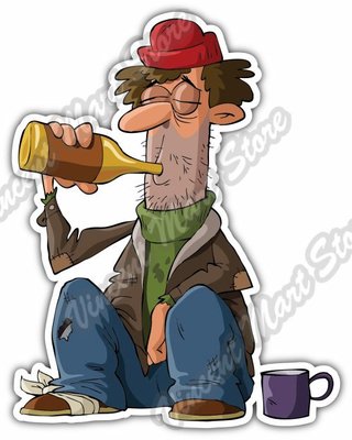 Alcoholism Drinking Alcohol Alcoholic Funny Car Bumper Vinyl Sticker ...