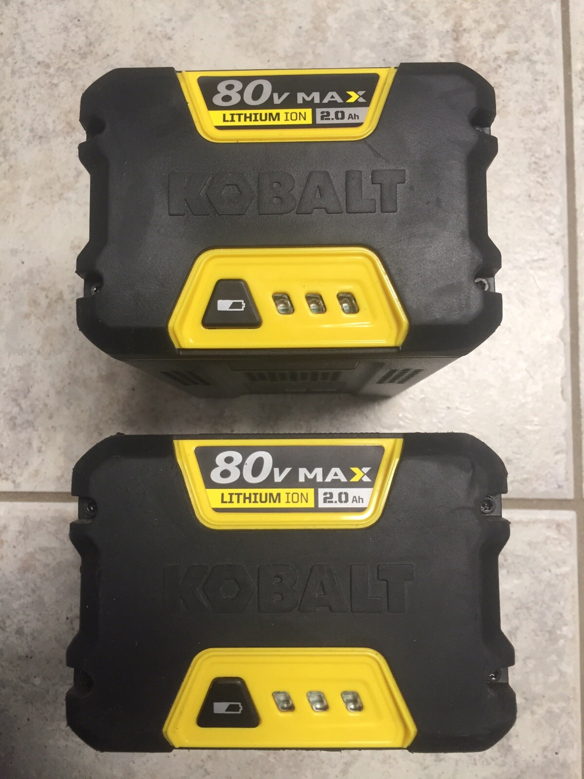 2 x Kobalt KB280-06 80V 2Ah Cordless Power Equipment Battery PARTS or ...