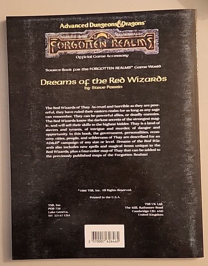 Dungeons and Dragons AD&D FR6 Forgotten Realms Dreams of the Red ...