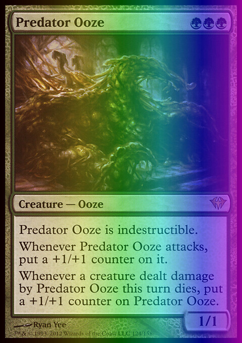 MTG Magic the Gathering Predator Ooze (124/175) Dark Ascension LP FOIL ...
