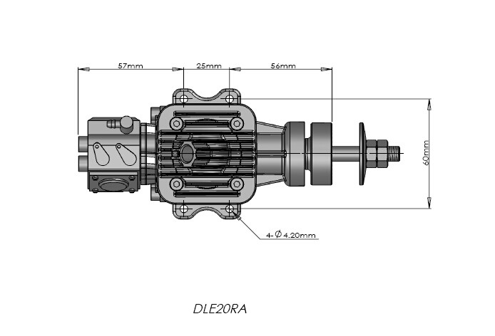 DLE20RA 20CC Rear Exhaust Gasoline Engine with Electric Igniton&Muffler ...