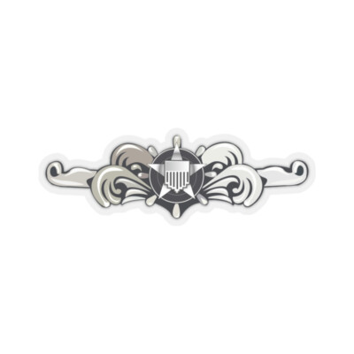 Kiss-Cut Stickers - USCG - Cutterman Badge - Enlisted - Silver wo Txt ...