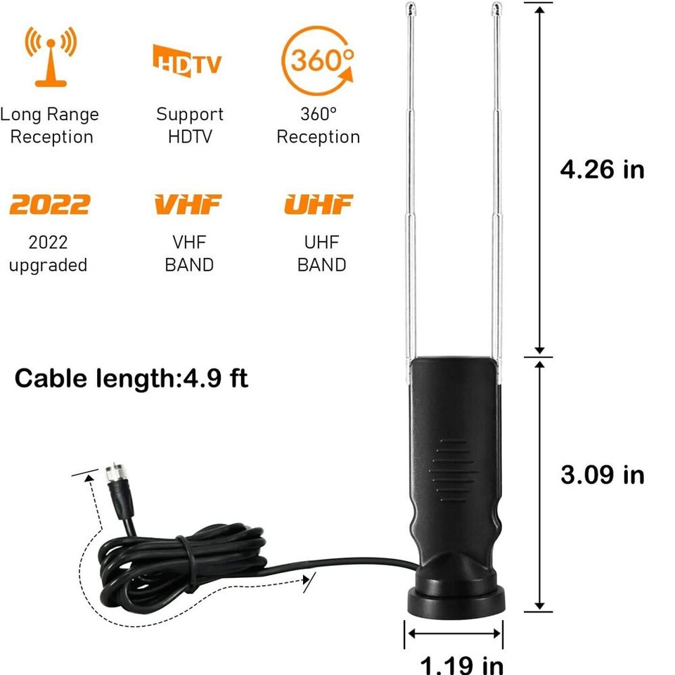 Clear TV Antenna Premium HDTV Digital Free Channel Indoor Antenna with ...