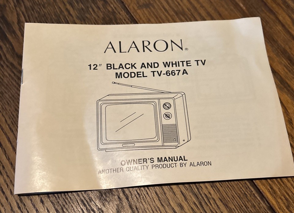 Vintage Alaron 12" Television Black &White Model 667T Never Used | eBay