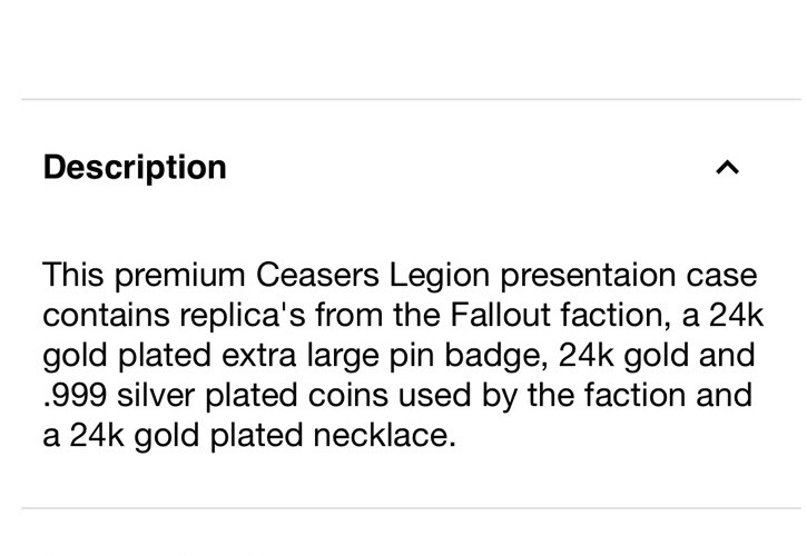 Fallout 4 76 New Vegas Caesar's Legion Premium Box Coins Necklace ...