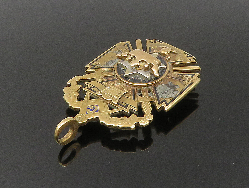 14K GOLD - Vintage Antique Masonic Symbols Locket Pendant (OPENS ...