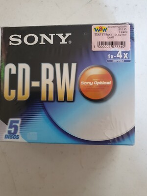 Sony 700MB CD RW Re Writable CD's 5 Pack Sealed | eBay Australia
