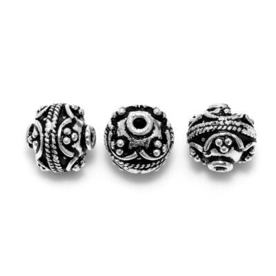 5 PCS 10MM BALI BEAD ANTIQUE SILVER PLATED JEWELRY MAKING BEAD 671 | eBay