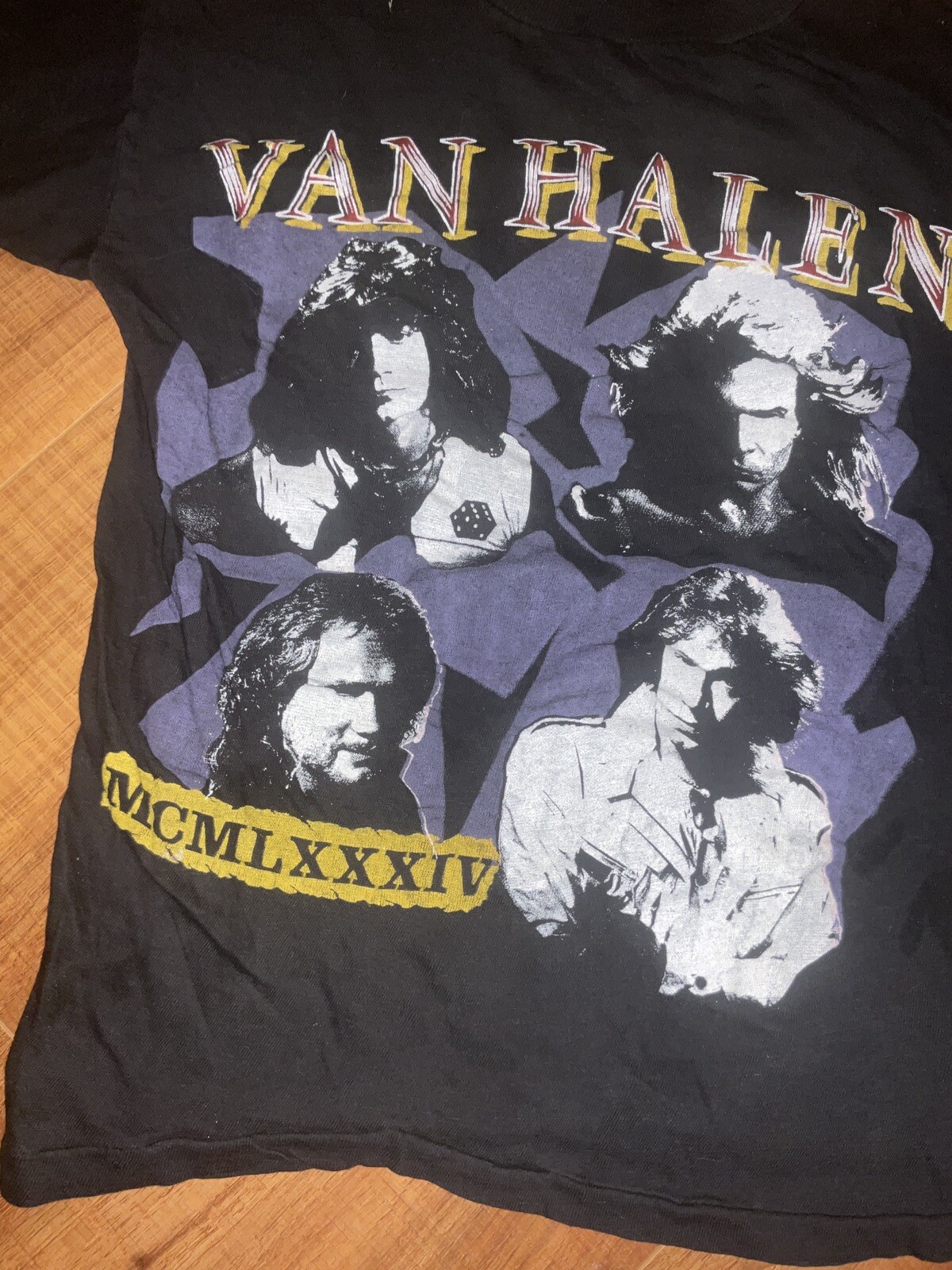 vintage van halen 80s mcmlxxxiv bootleg concert tshir… - Gem