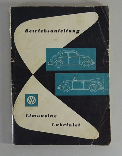 Betriebsanleitung Handbuch Volkswagen VW 1200 Käfer Limousine Cabrio ...