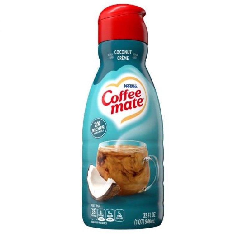 Coffee Mate Coconut Crème Coffee Creamer 2 Pack, 1Qt (32oz)Each, Liquid ...