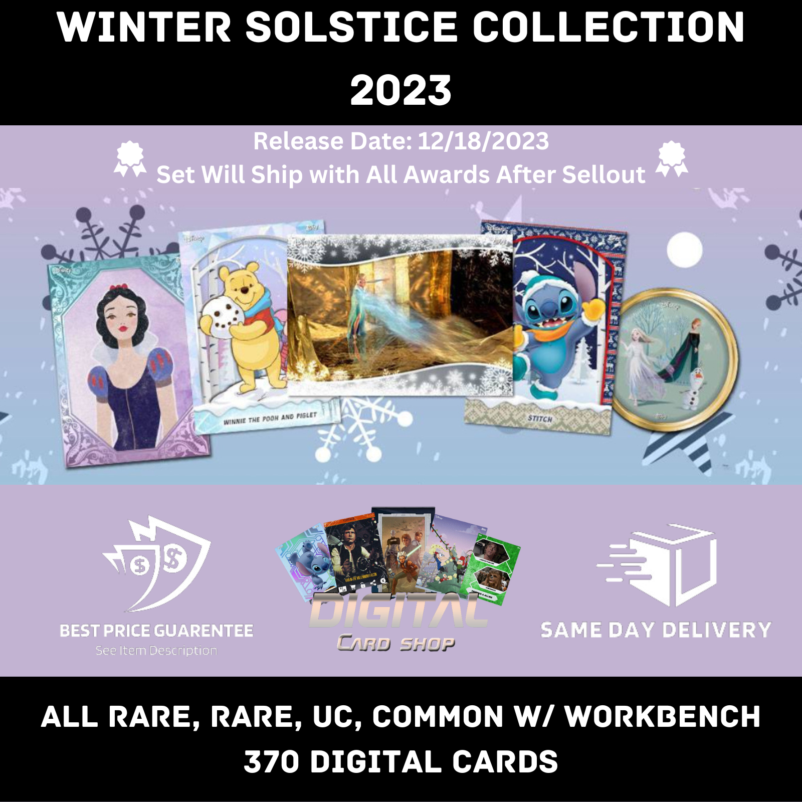 Topps Disney Collect Winter Solstice Collection - All Super Rare R UC C + WB 370 | eBay