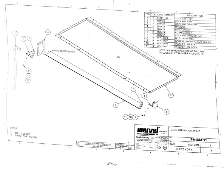 Material Support Rack/Roller Table & Coolant Pan for Amada Saw PA18MPC ...