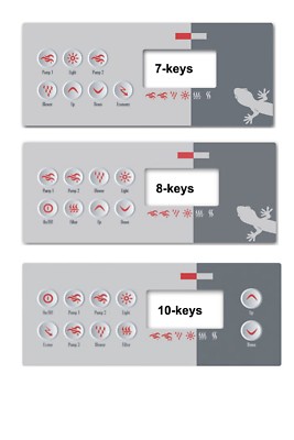 Gecko Spa Builders control panel keypad OVERLAY for TSC-8 K-8 (7, 8 or ...