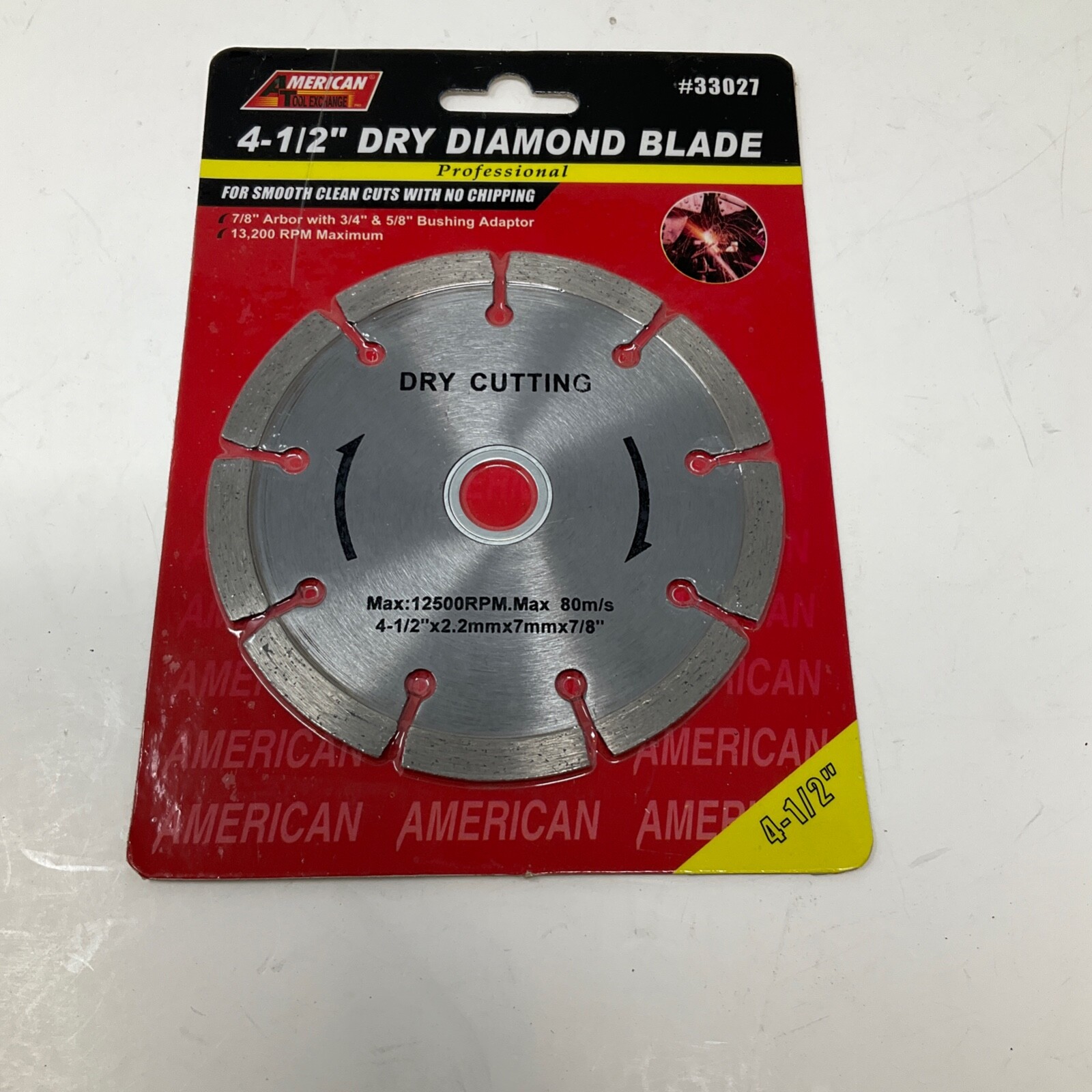American Tool Exchange 4-1/2 Dry Diamond Blade Dry cutting 7/8 Arbor ...
