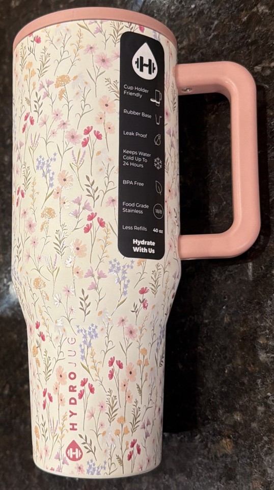 NEW Hydrojug Wildflower Multicolor Traveler 40oz Limited Tumbler Cup | eBay