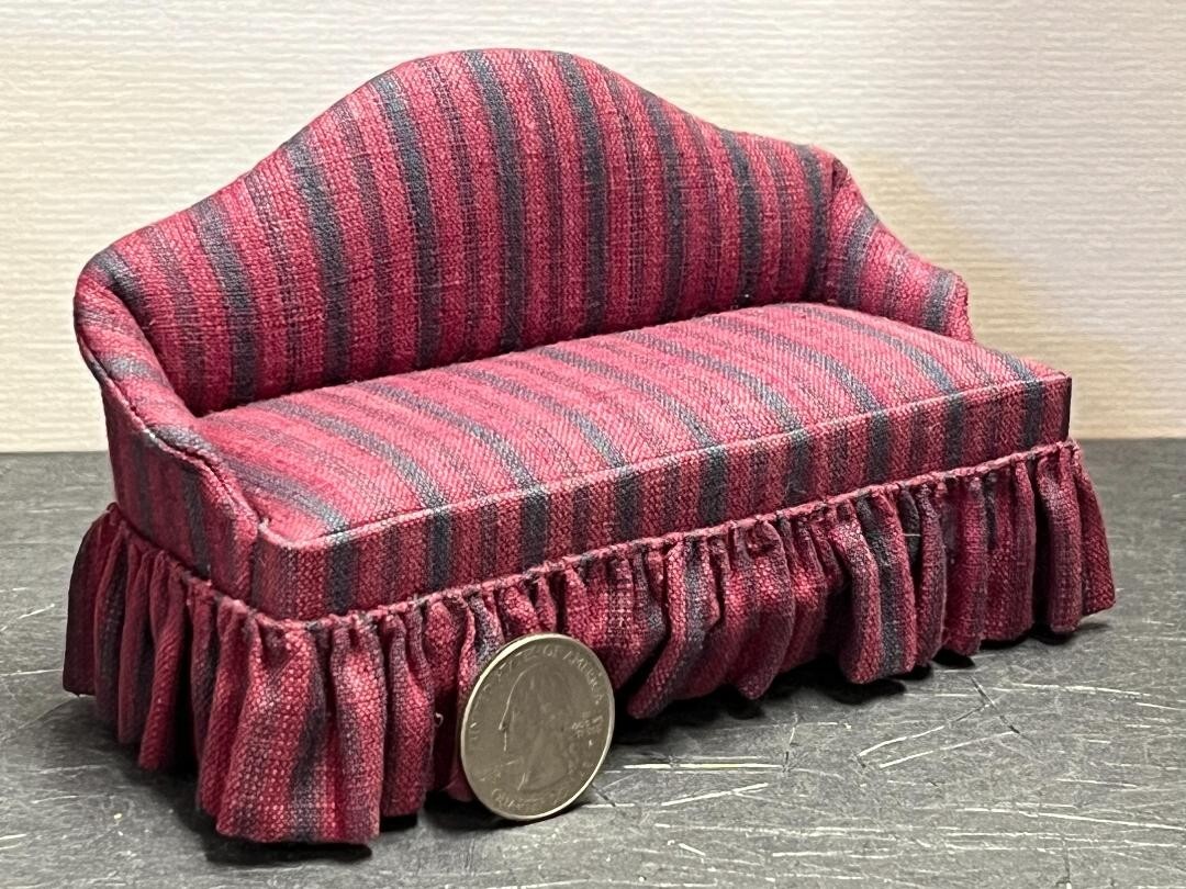 Dollhouse Miniature Vintage d. Anne Ruff Artist Sofa Chair Set 1:12 ...