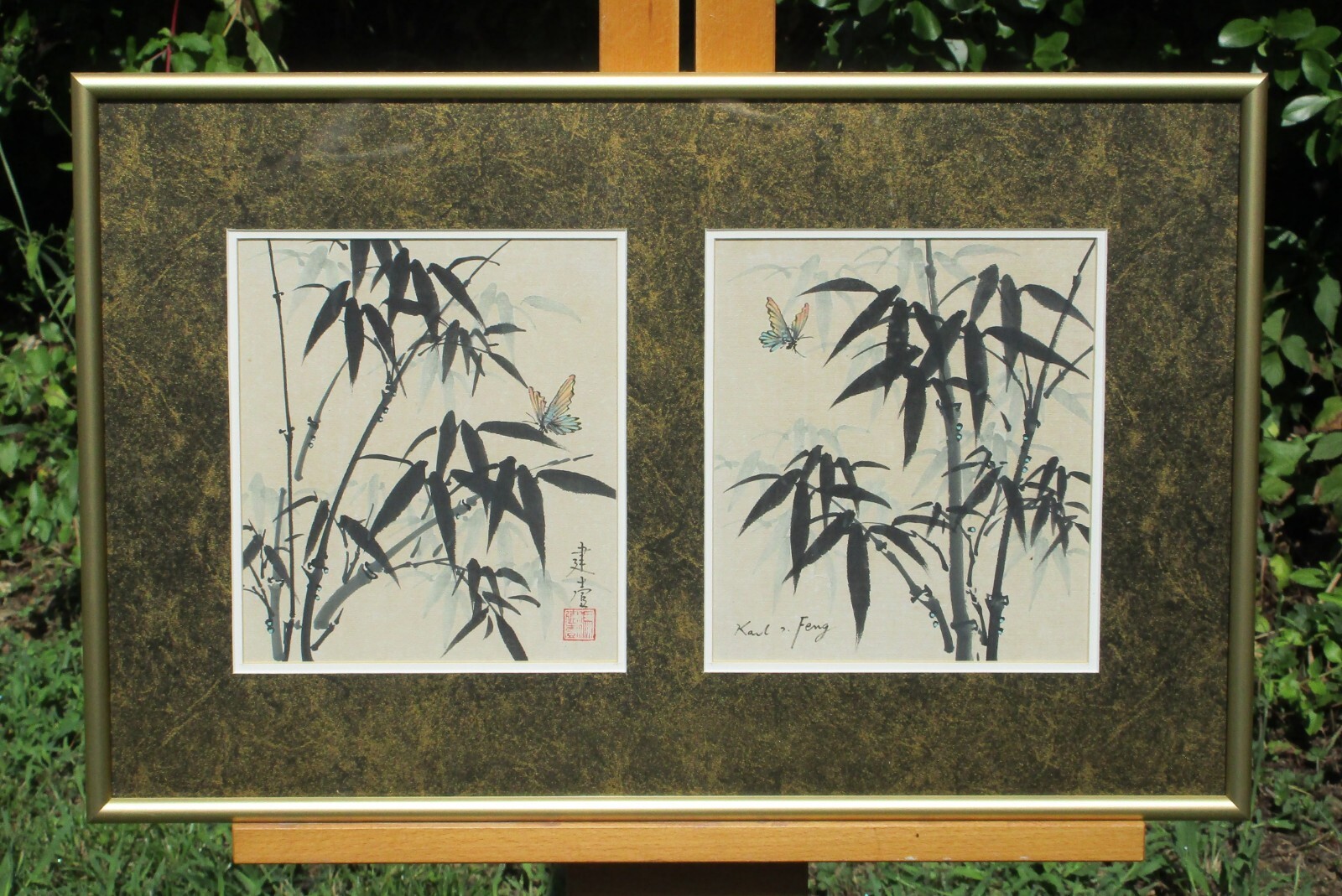 Karl J. Feng Original Signed Watercolor, titled Bamboo | eBay