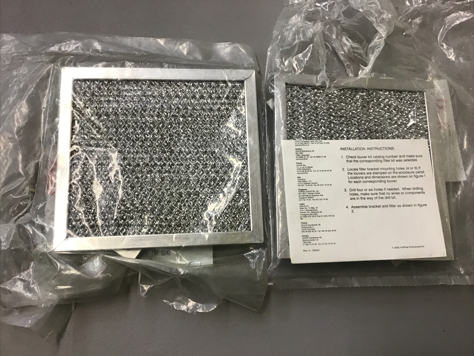 Hoffman Electrical Enclosures Filter & Brackets A-FLT66 783510-34820 P ...