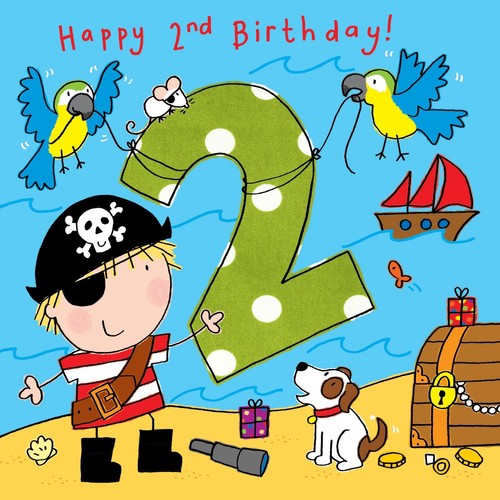 2 Year Old Card - Age 2 Card - 2nd Birthday Card For Boy -Boy Age 2 ...
