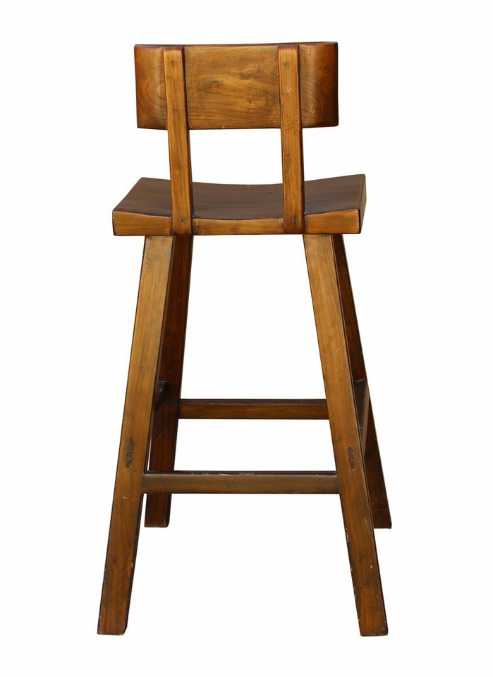 Quality Handmade Solid Wood Brown Color Tall A Shape Bar Stool With ...