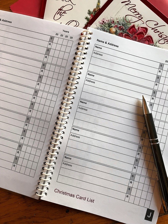 CHRISTMAS CARD ADDRESS BOOK List Keeper Organizer 8 yr Tracker ...
