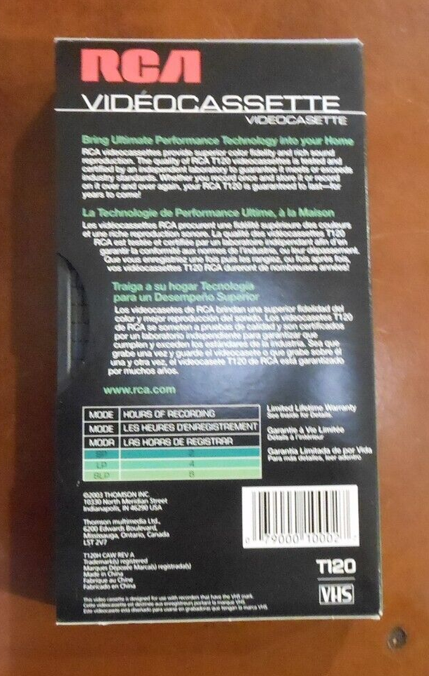 RCA Blank VHS Video Cassette Tape T-120 6 Hour- BRAND NEW- Lot of 18 | eBay