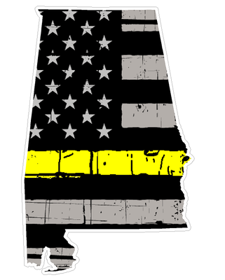 Alabama State (E3) Thin Yellow Line Dispatch Vinyl Decal Sticker Car ...