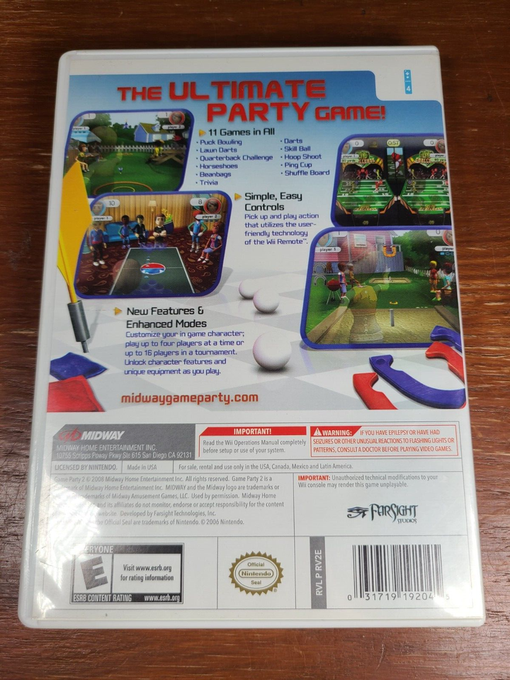 Game Party 2 (Nintendo Wii, 2008) Complete w/ Manual CIB Tested ...