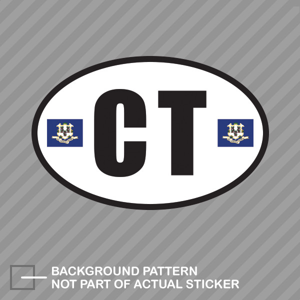 Connecticut State Flag Oval Sticker Decal Vinyl V3 CT | eBay