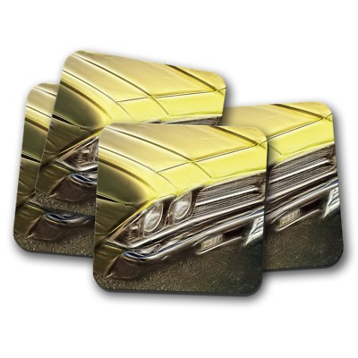 4 Set - Classic American Car Coaster - Muscle Cars Vehicle Dad Uncle ...