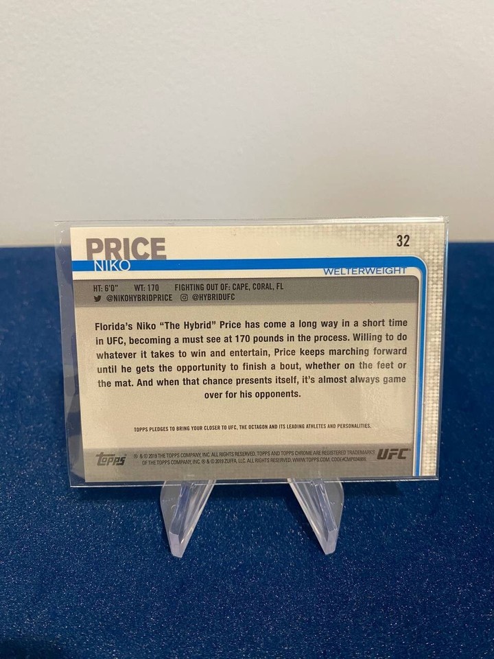 2019 Topps Chrome UFC Diamond Hot Box Niko Price #32 Rookie RC | eBay
