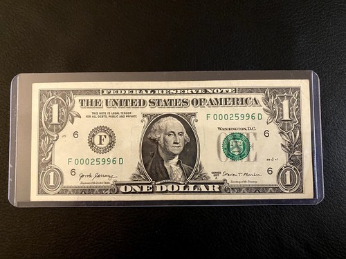 Fancy $1 USD Note / Turned Digit / Low Serial Number | eBay