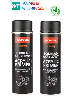 Novol Grey Acrylic Primer 1K Spray Paint Aerosol Auto Car 500ml TOP ...