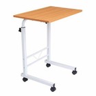 Laptop Rolling Desk Adjustable Height Portable Caster Cart Bed Side ...