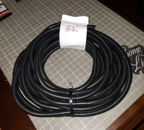 1/4" Split WIRE LOOM Poly Conduit TUBING BLACK⚡32 ft. FREE Ship⭐Auto ...