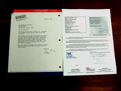 GEORGE H.W. BUSH 41ST PRESIDENT SIGNED AUTO 1979 BUSH FOR PRESIDENT ...