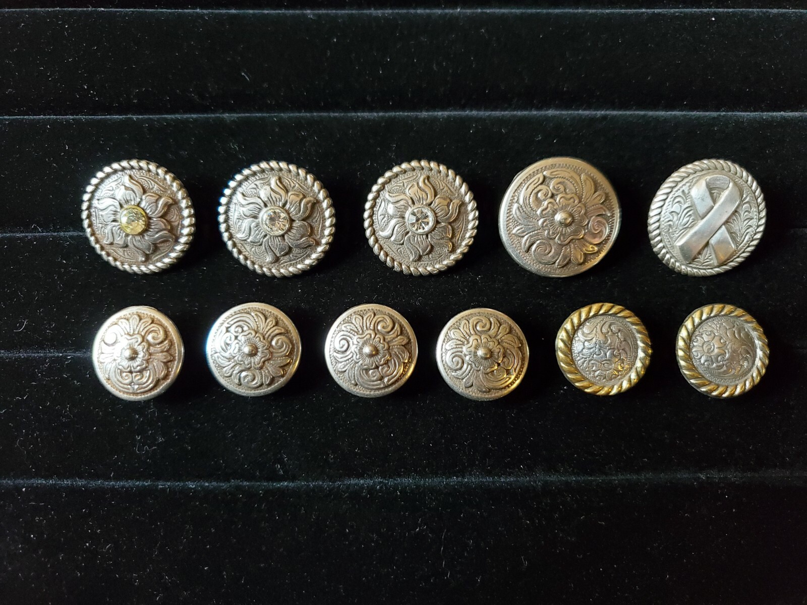 Lot of 11 CONCHOS screw back Round 1" & 3/4" | eBay
