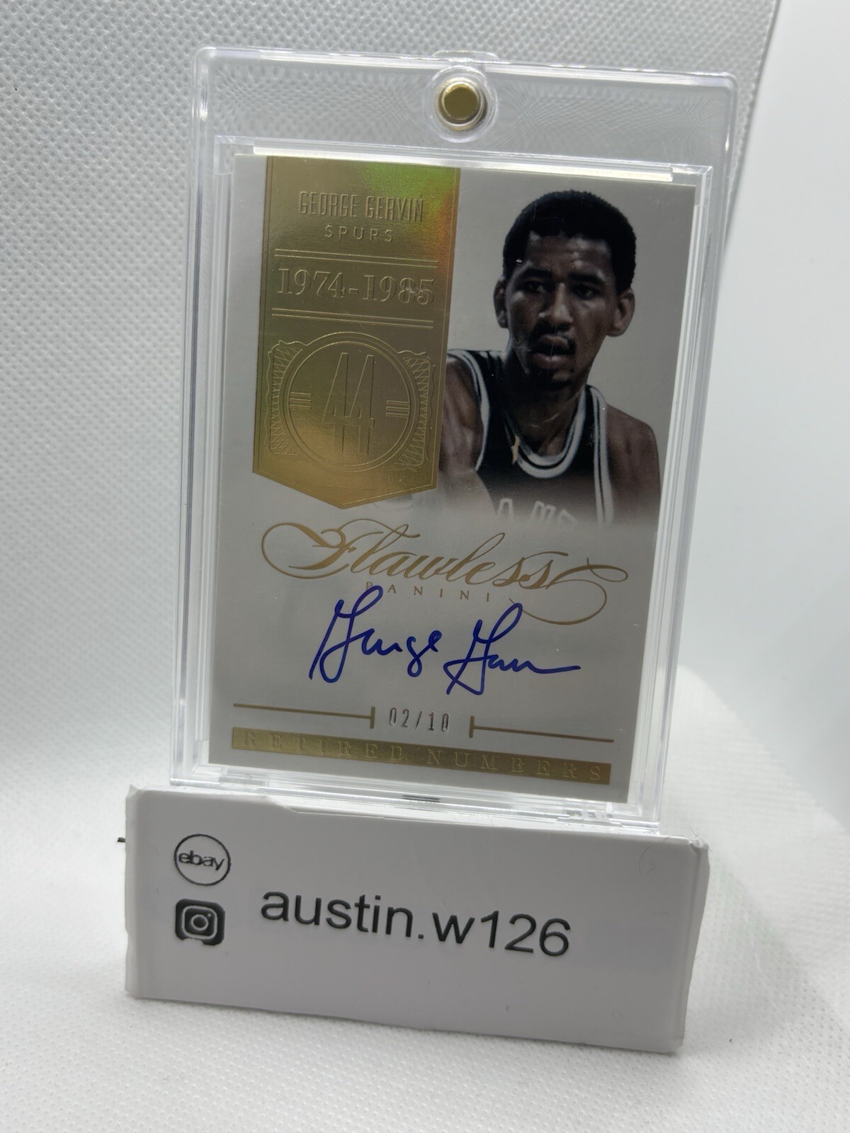 2013 Panini Flawless Retired Numbers George Gervin /10 Auto Autograph ...