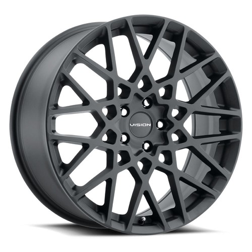 4 New 18x8 Vision 474 Recoil Satin Black 5x114.3 5x4.5 ET38 Wheels Rims ...