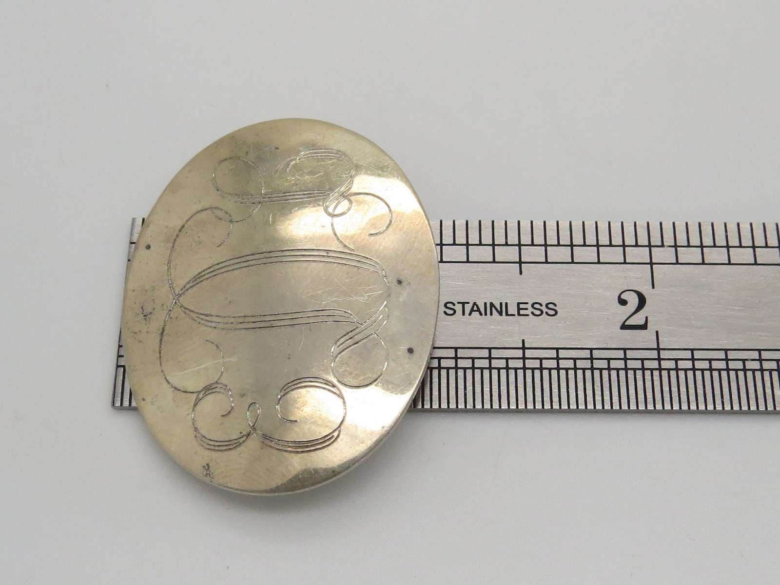 Vintage "EDL" Initials Plate Sterling Silver .925 Pin/ Brooch 9.5 grams ...