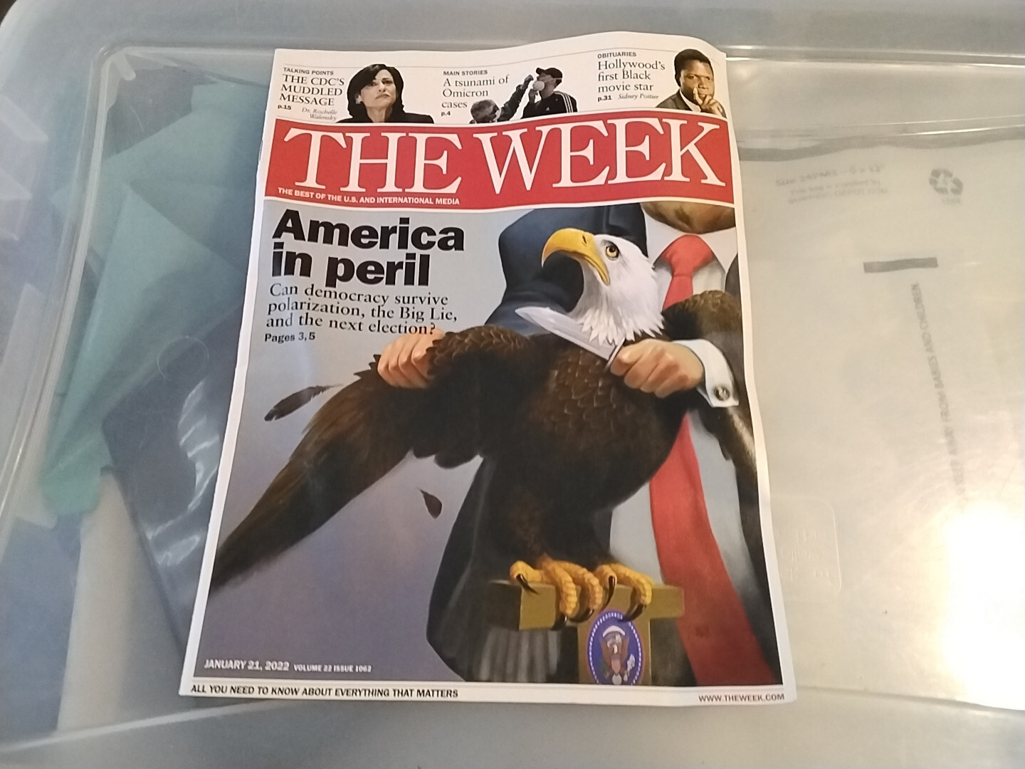 THE WEEK Magazine JANUARY 21 2022 America in Peril CDC Sidney Poitier 1 ...