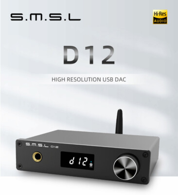 SMSL D12 768KHz 32Bit Bluetooth DAC USB DAC Audio Decoder AK4493S ...