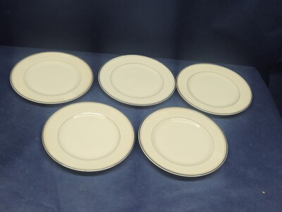 Vintage Imperial China "Sincerity" Set/5 Bread/Butter Plates Platinum ...