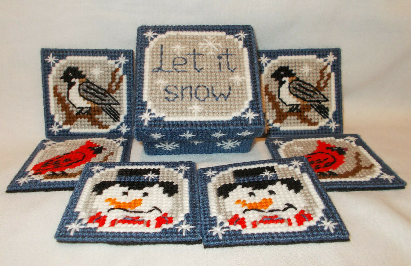 Handmade Plastic Canvas Coaster Sets | eBay