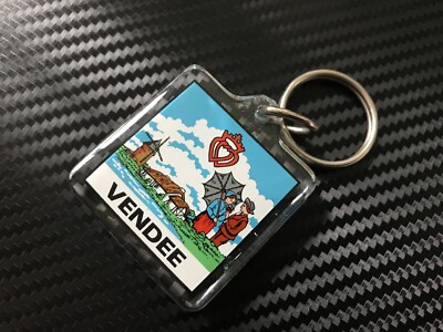 VINTAGE 90s METAL FRANCE VENDEE WINDMILLS KEYRING SOUVENIR BAG CHARM ...